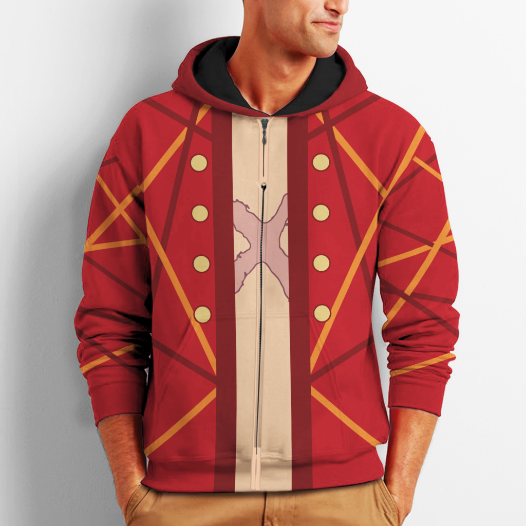 Luffy Zip Hoodie Cosplay One Piece Fan Design - One Piece Store